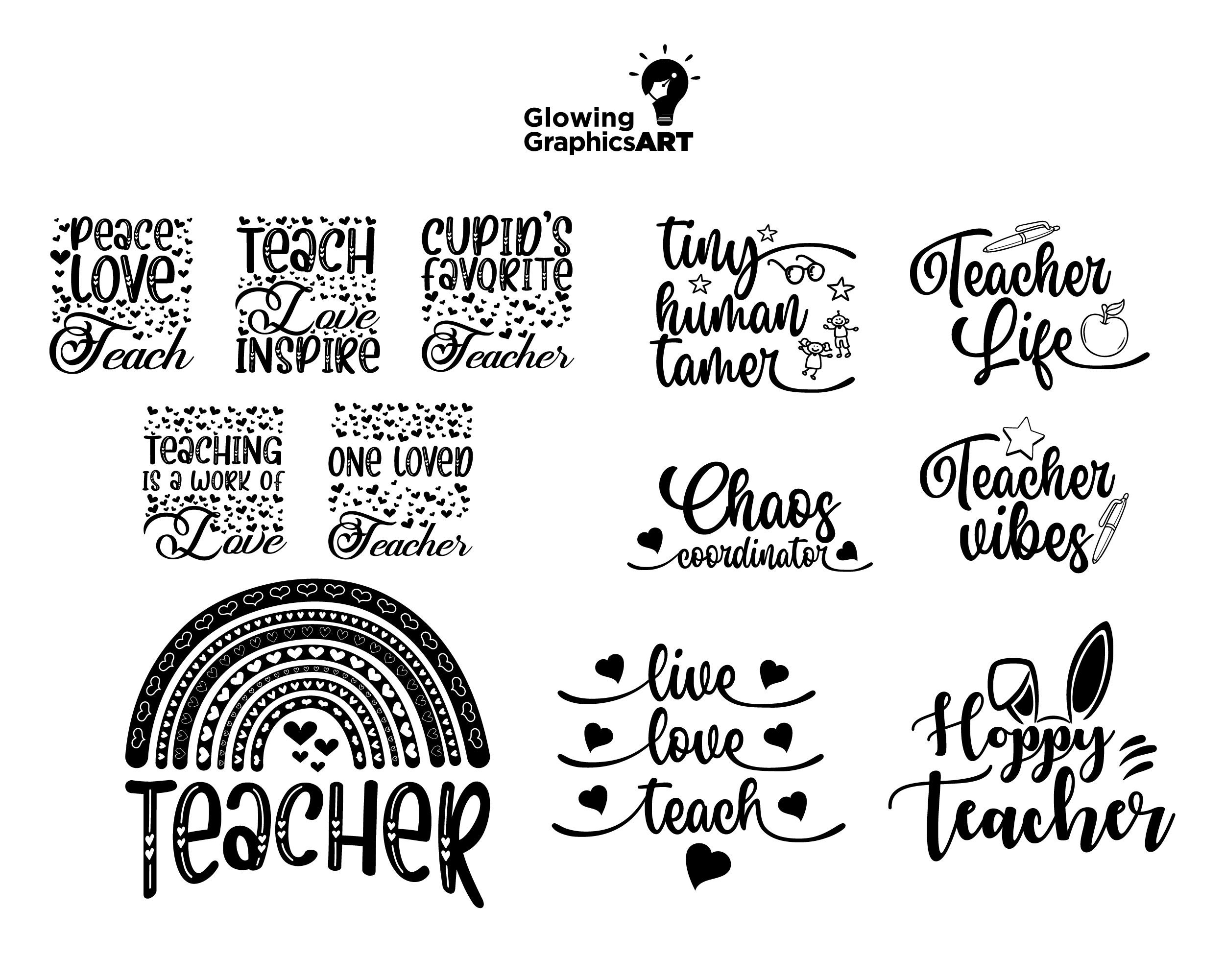 Teacher Svg Bundle, Teacher Quote Svg, Teacher Life Svg, Teacher Svg ...