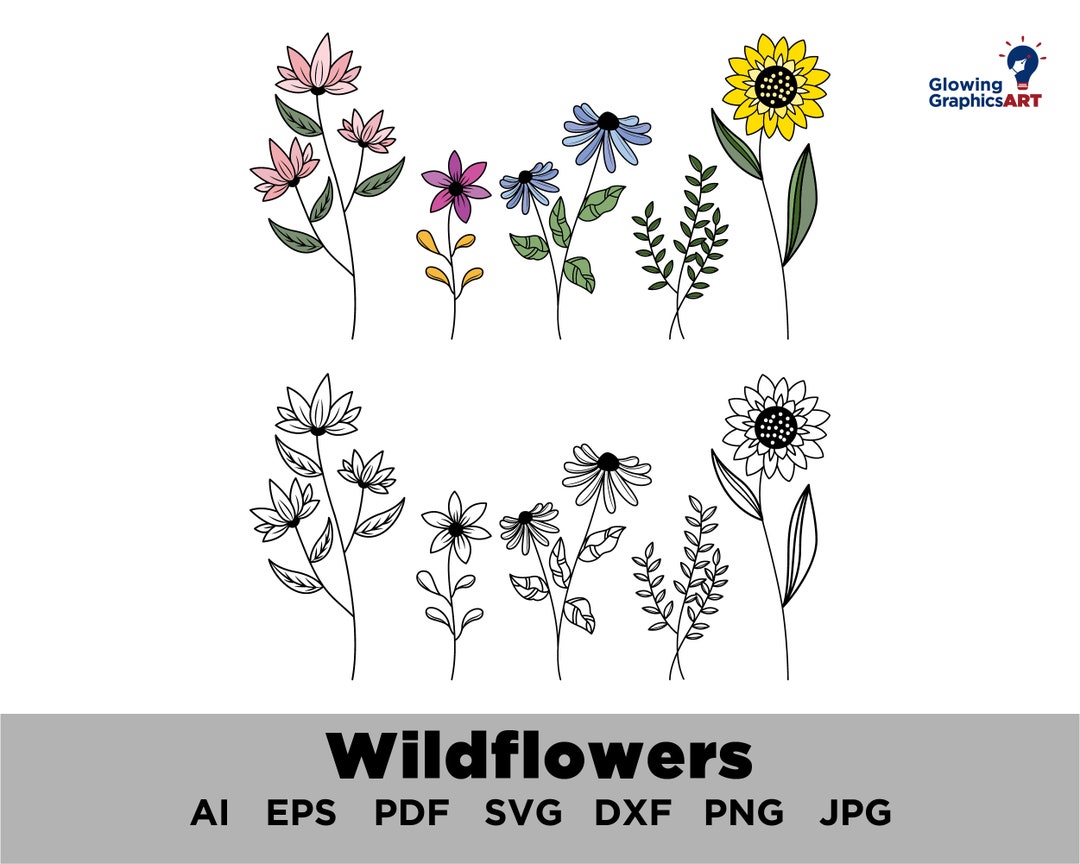 Wild Flowers Svg, Wildflowers Svg, Floral Svg, Flower Svg, Minimalist ...