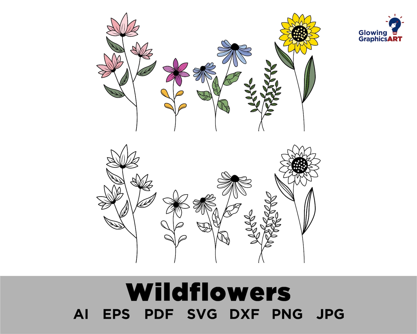 Wild Flowers Svg, Wildflowers Svg, Floral Svg, Flower Svg, Minimalist ...