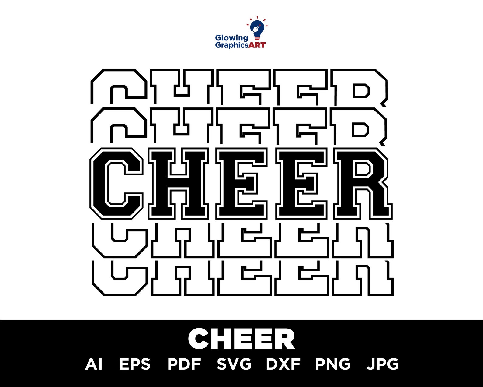Cheer SVG, Cheerleading SVG, Cheer Team Svg, Stacked Cheer SVG ...