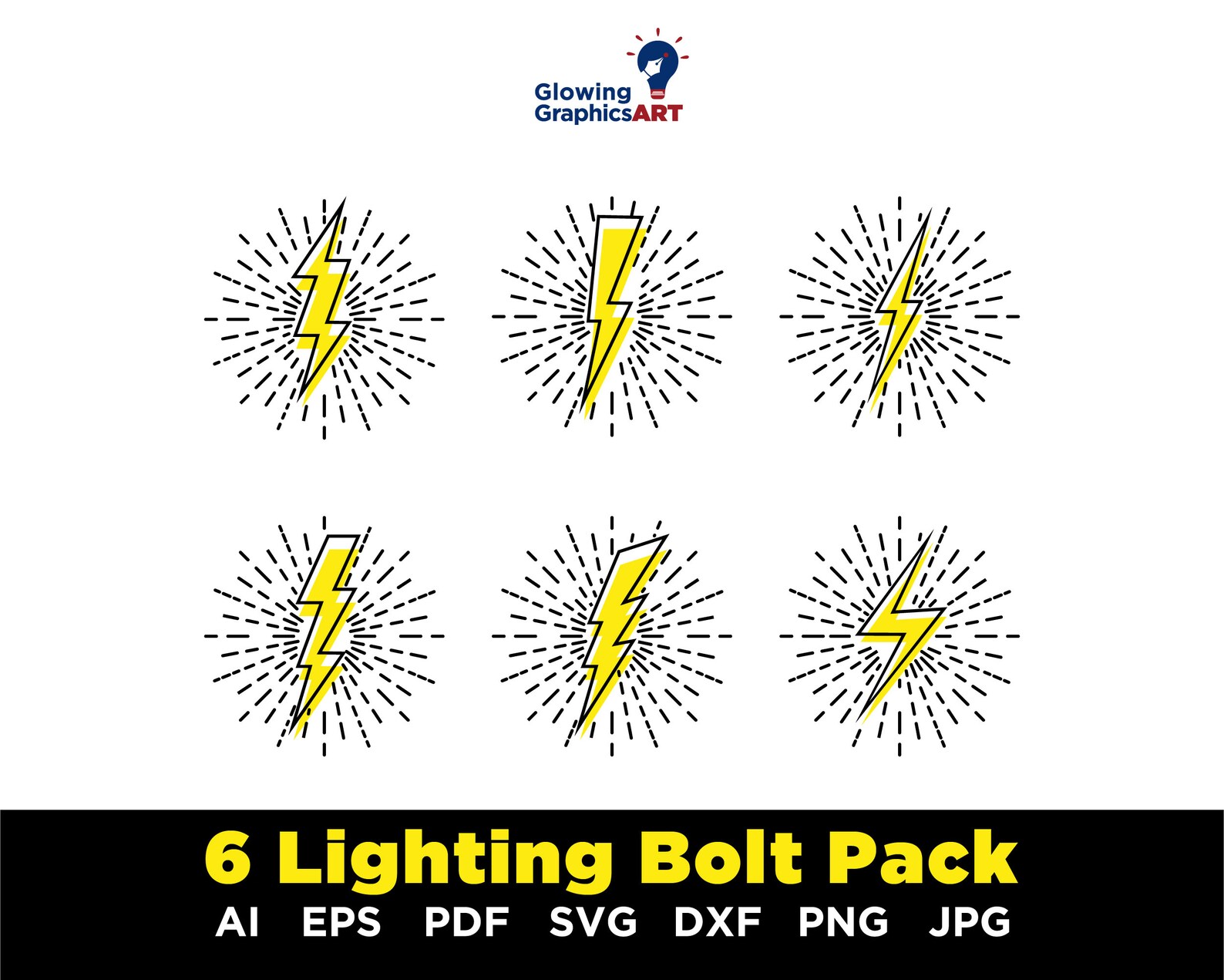 6 Lightning Bolt Svg Bundle, Lightning Svg, Lightning Strike Svg, Flash ...