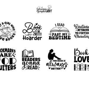 Reading Svg File, Reading Svg Bundle, Book Lover Svg, Books Svg, Book ...