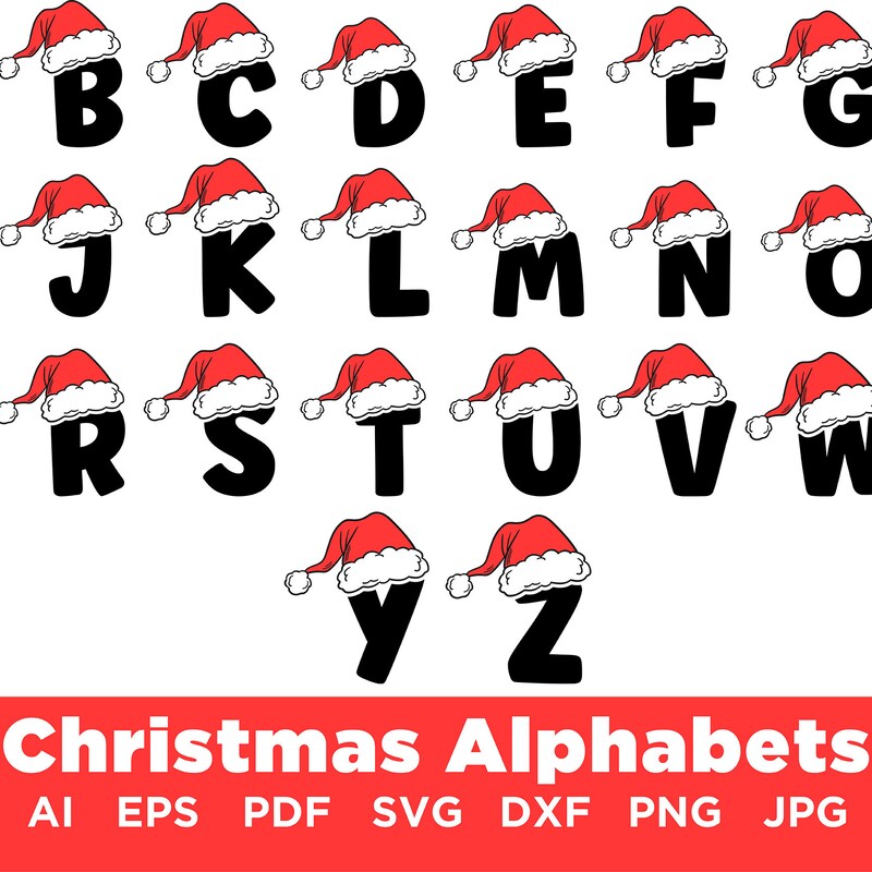 Christmas Alphabet Svg - Etsy