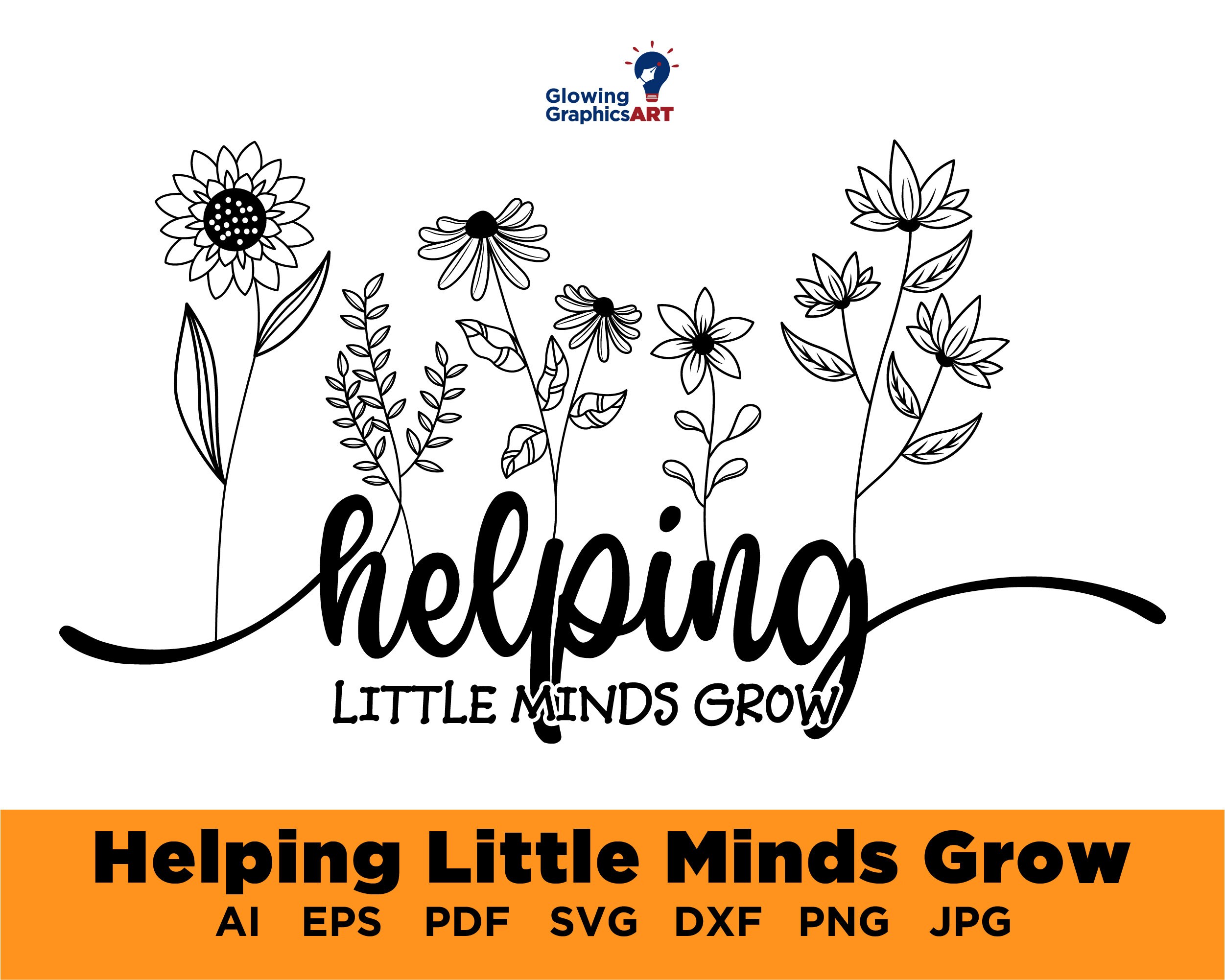 Helping Little Minds Grow SVG PNG, Wildflower SVG, Teacher Life Svg ...