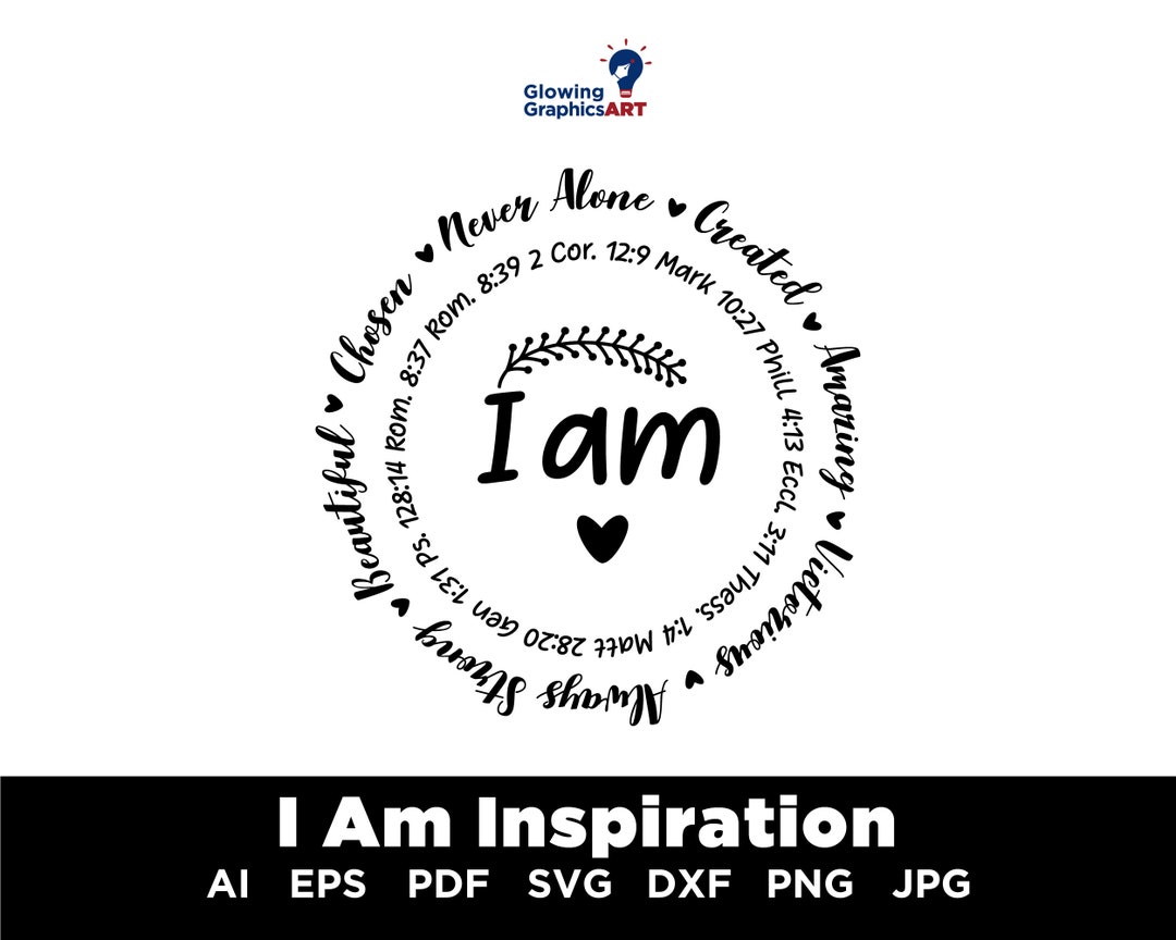 I Am Inspiration SVG, Christian Svg, Bible Verse SVG, Motivational SVG ...