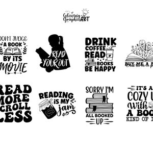 Reading Svg File, Reading Svg Bundle, Book Lover Svg, Books Svg, Book ...