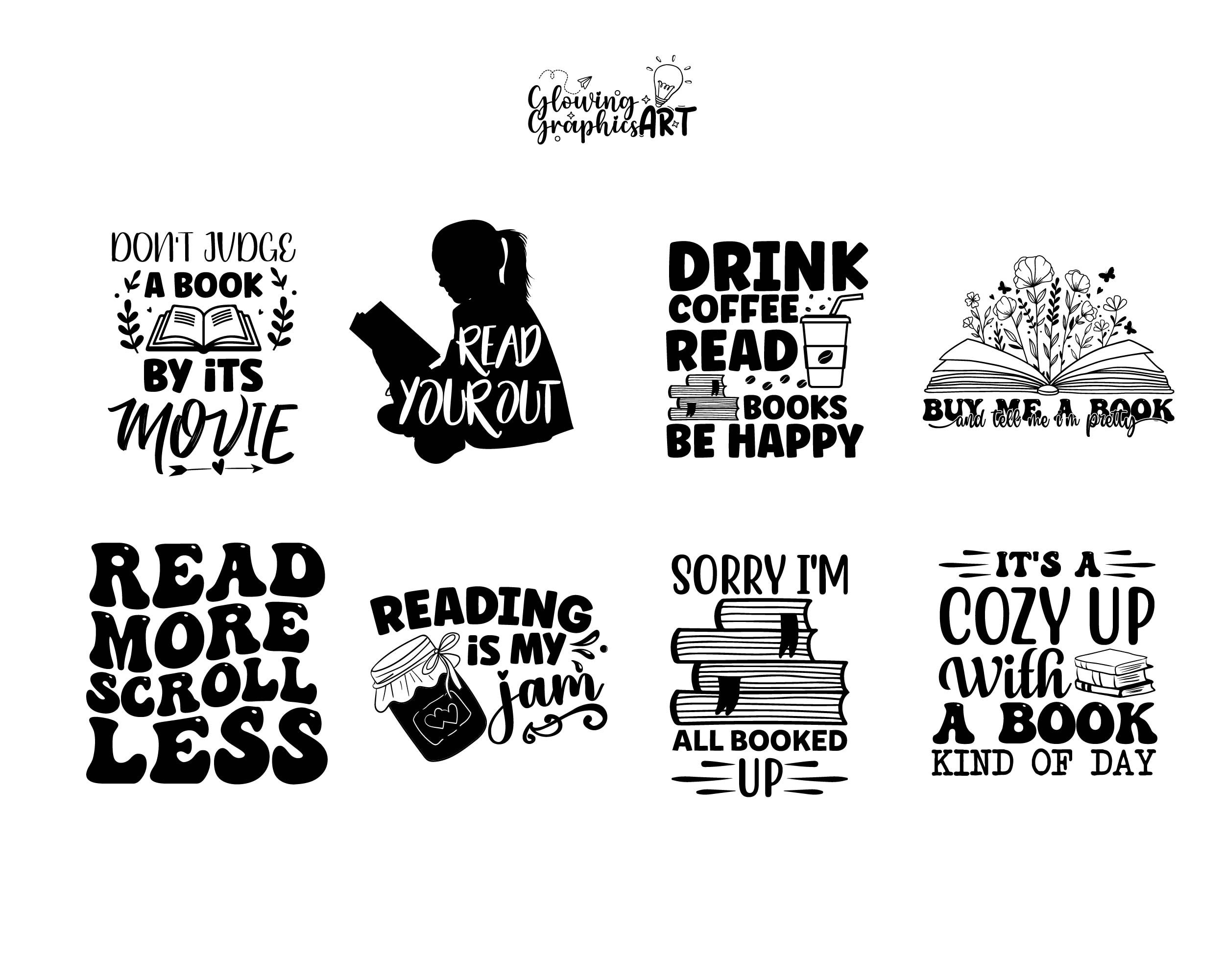 Reading Svg File, Reading Svg Bundle, Book Lover Svg, Books Svg, Book ...