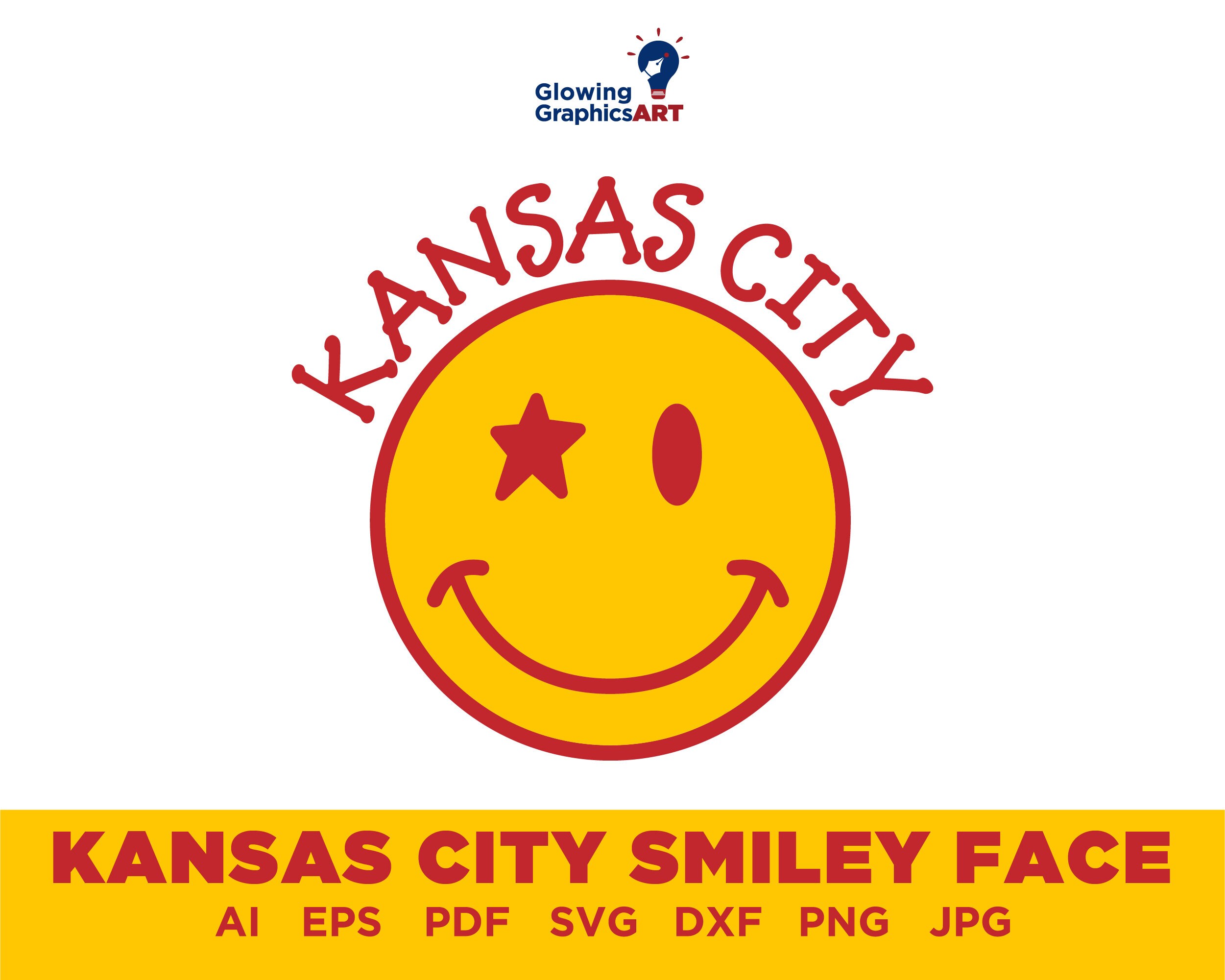 Kansas City Smiley Face Svg, Kansas City Mascot Svg, Kansas City ...