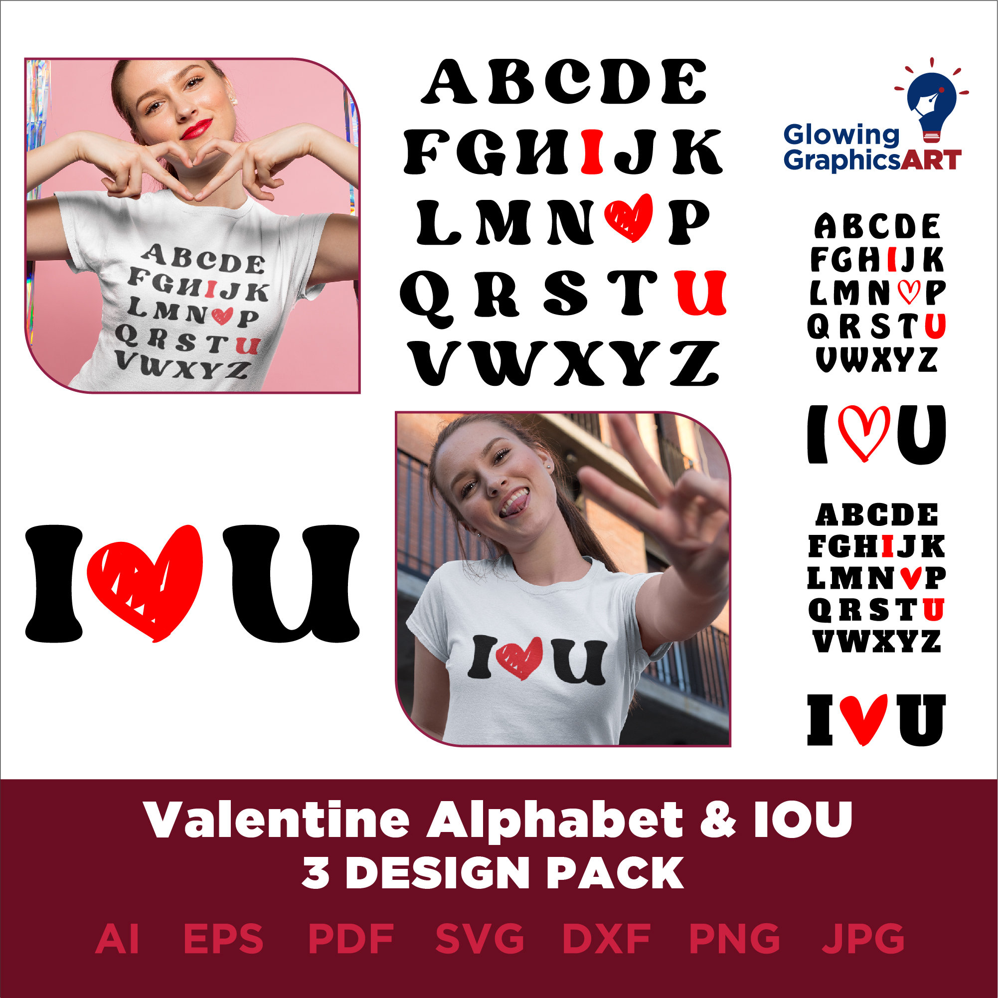 Valentine Alphabet I Love You Svg, Love Alphabet Svg, Alphabet Svg ...