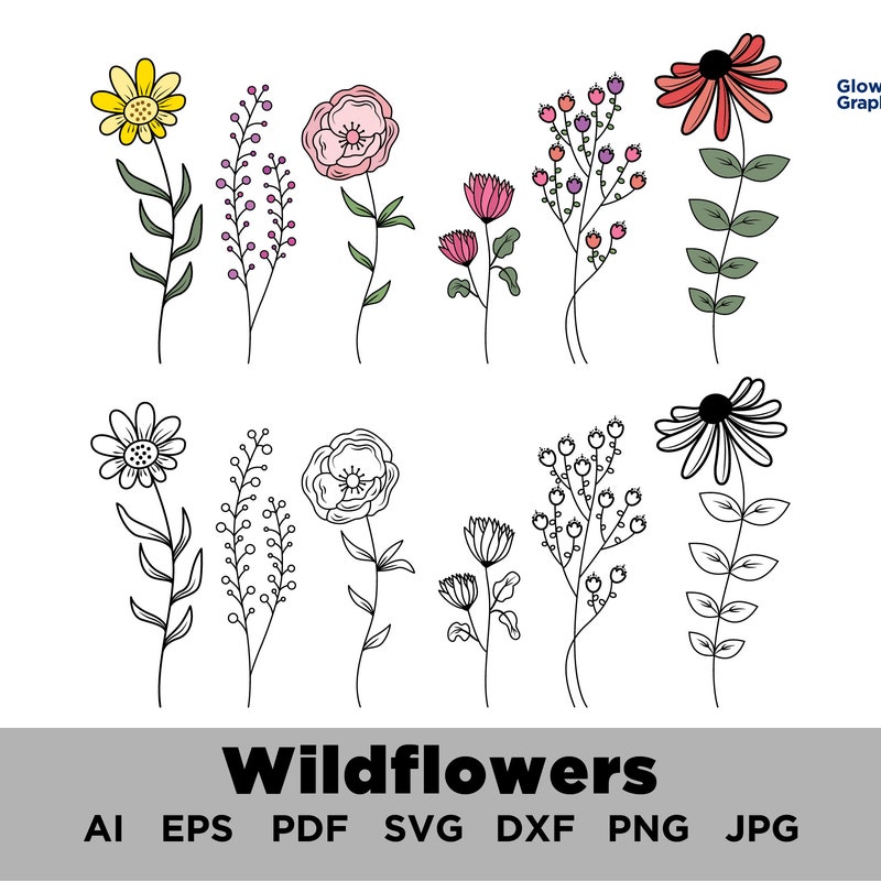 Wildflower Svg - Etsy