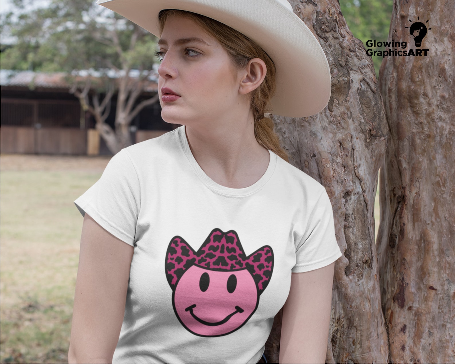 Cowboy Smiley Svg, Smiley Face SVG Smiley Cow Print Hat PNG Svg Dxf Ai ...