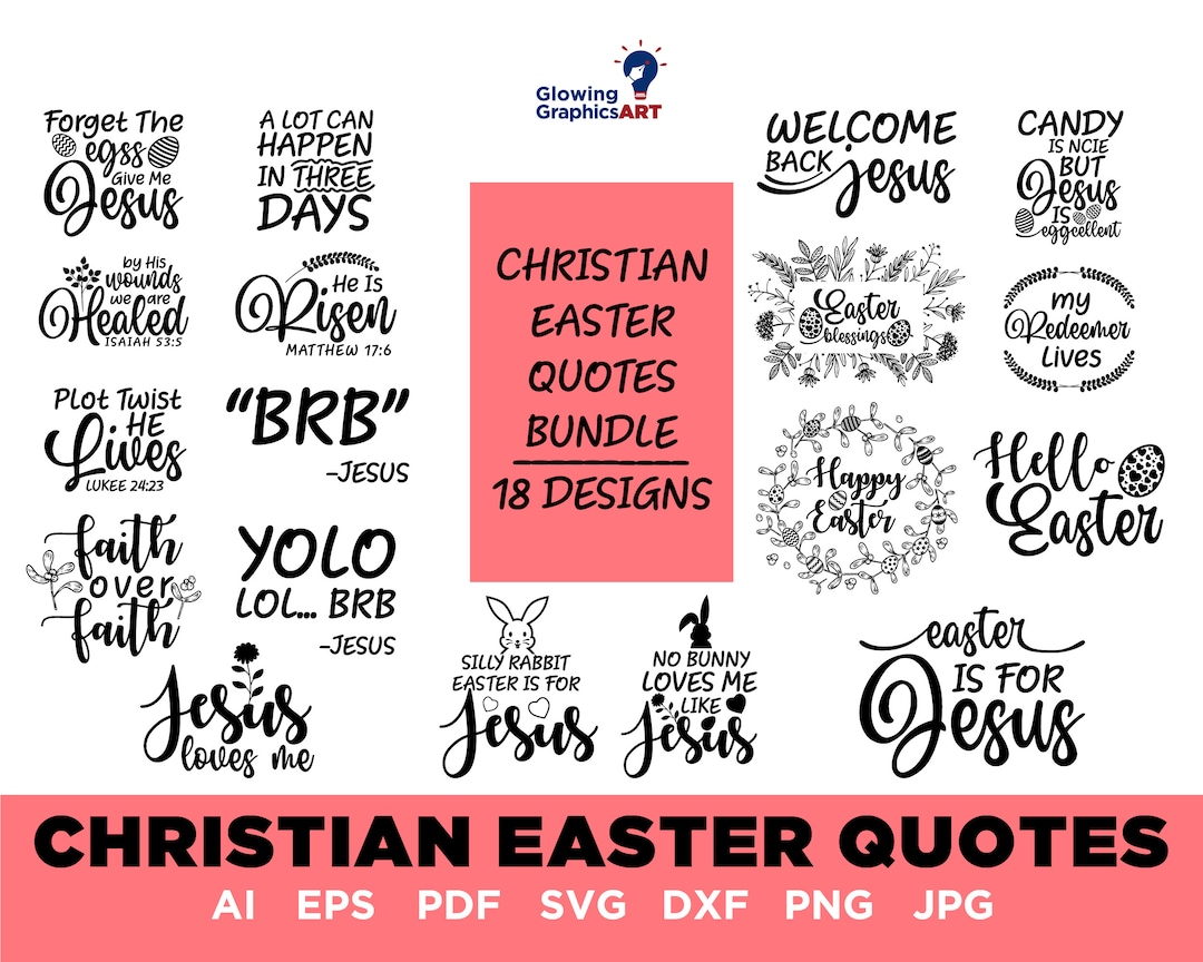 Christian Easter Quotes SVG Bundle, Easter Svg, Religious Easter Svg ...