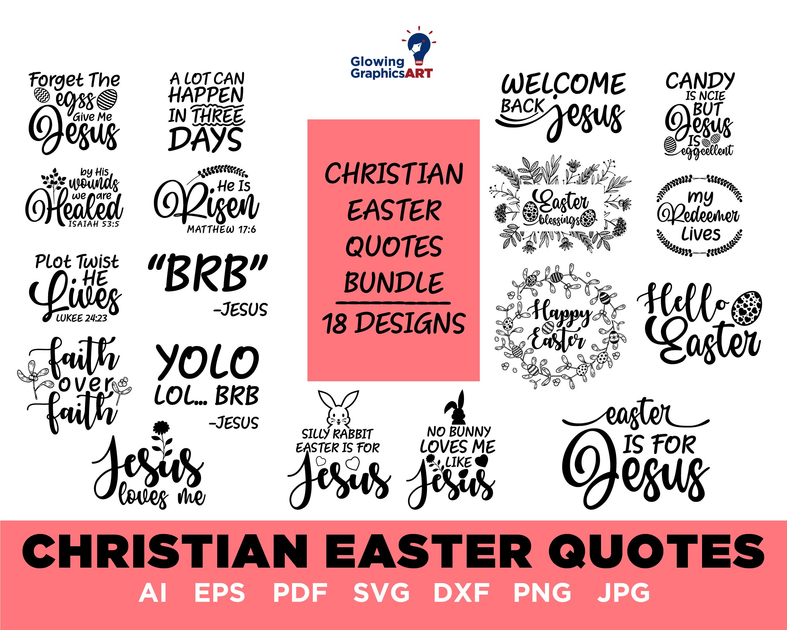 Christian Easter Quotes SVG Bundle, Easter Svg, Religious Easter Svg ...