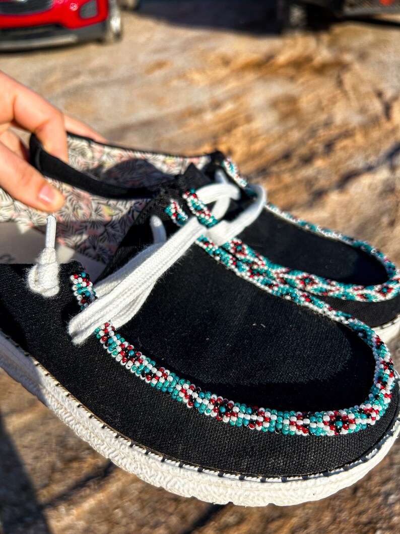 Customizable Beaded Hey Dudes - Etsy