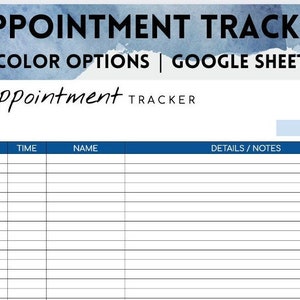 Appointment Tracker Spreadsheet Tracking Appointments Google Sheets ...