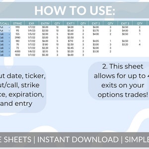 Trade Journal Options Investment Tracker Options Trading Google Sheets ...