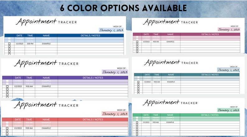 Appointment Tracker Spreadsheet Tracking Appointments Google Sheets ...