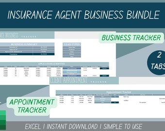 Sales Tracker for Insurance Agents Track Commission and - Etsy