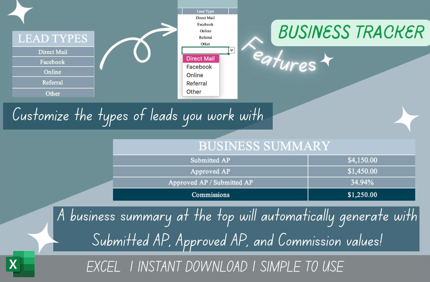 Sales Application Tracker and Appointment Tracker Spreadsheet Excel for ...