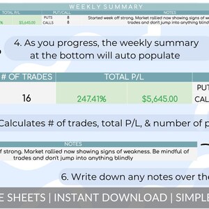 Trade Journal Options Investment Tracker Options Trading Google Sheets ...