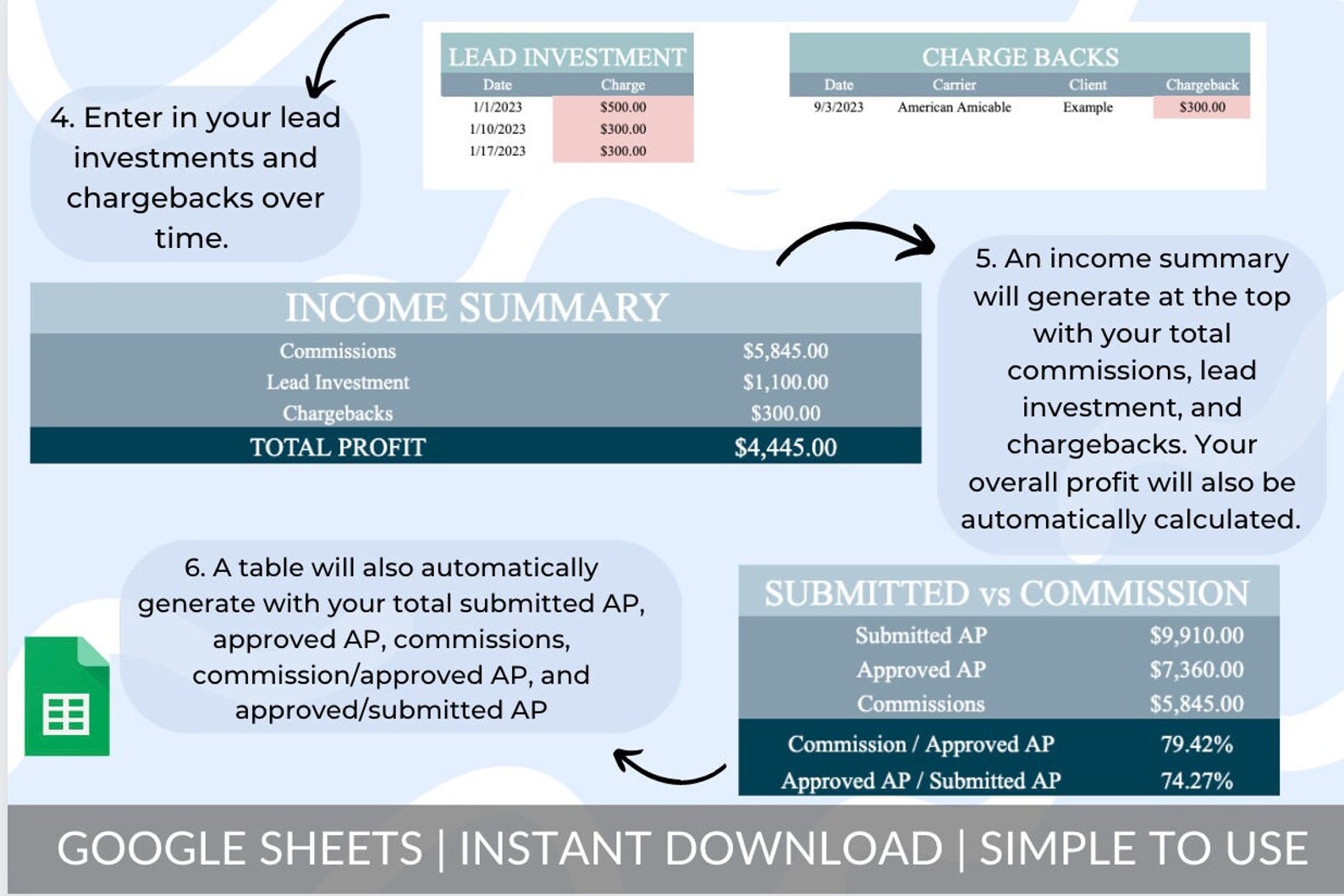 Insurance Agent Application Tracker Commission Tracker Google Sheets ...