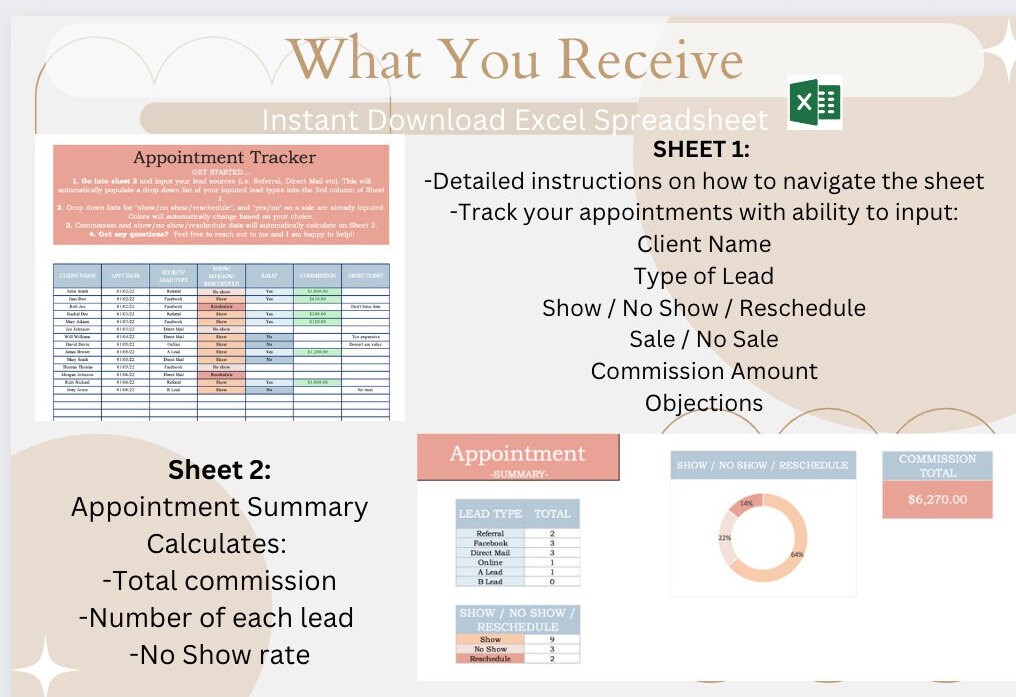 Appointment Tracker Spreadsheet Track Appointments With Clients ...