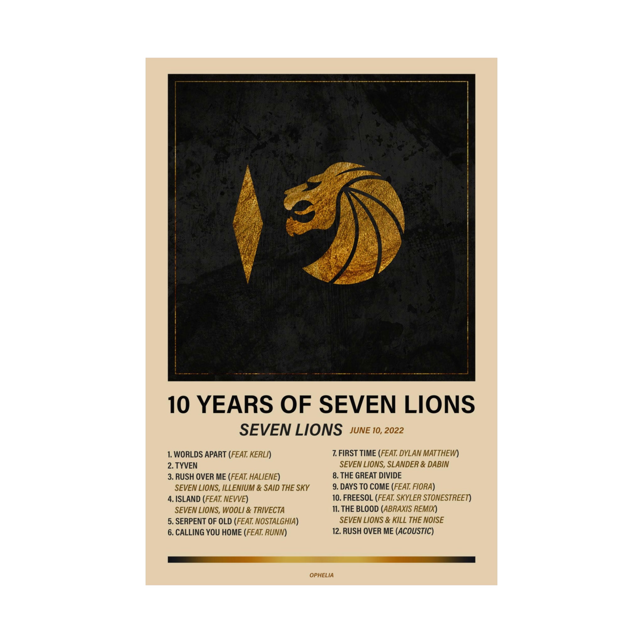 Seven Lions - 10 Years of Seven Lions (compilation Poster) - Etsy