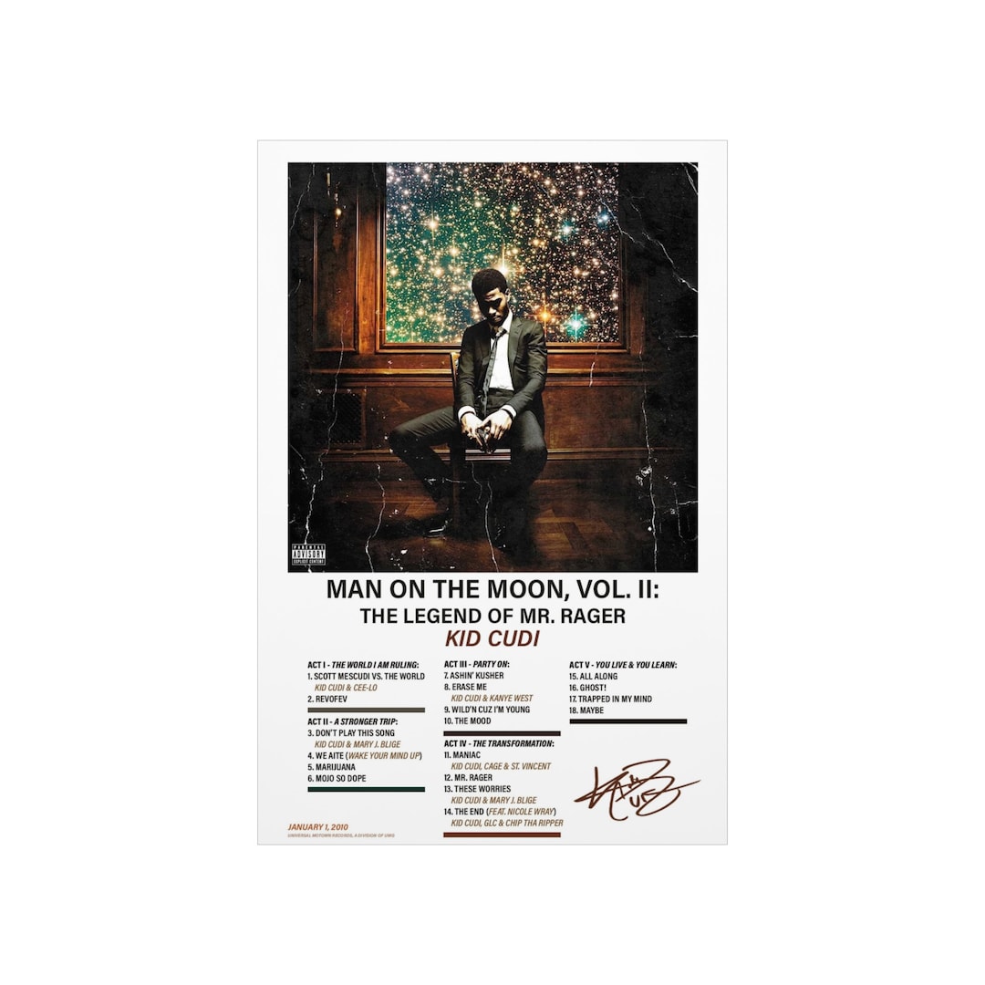 Kid Cudi Man on the Moon II album Poster - Etsy