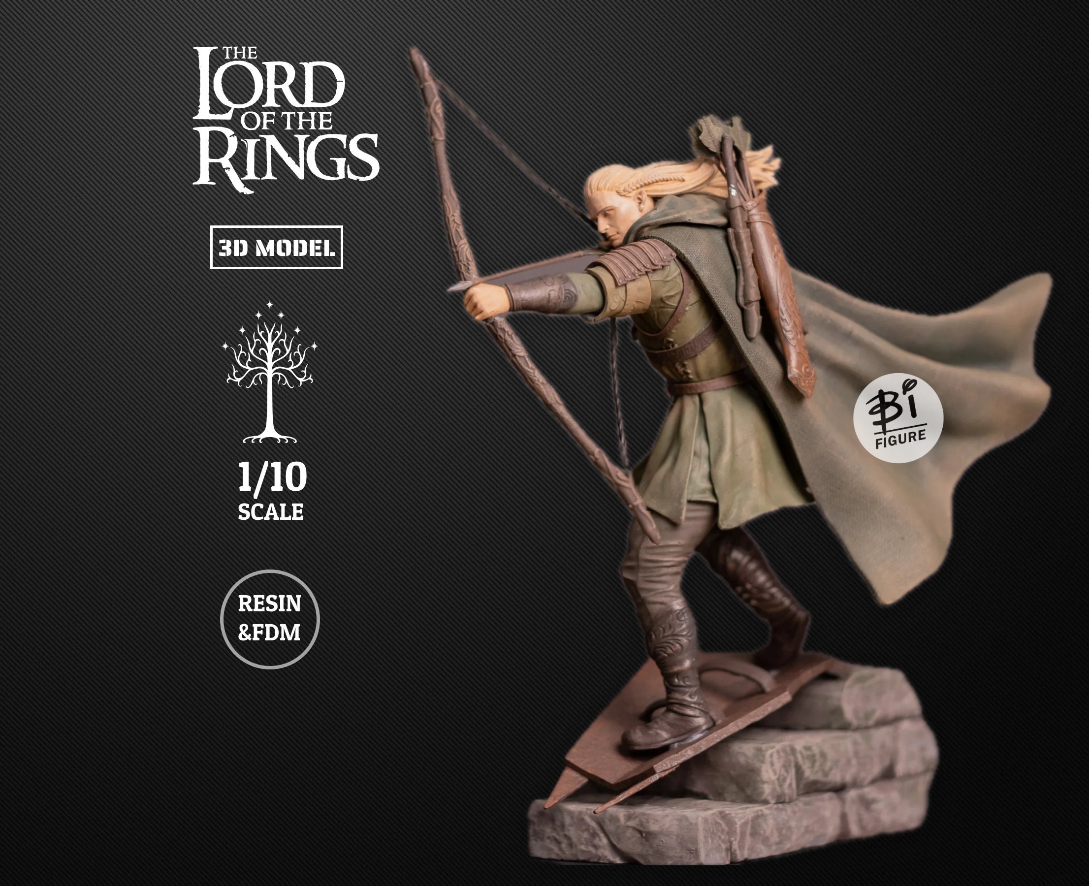 Legolas green Leaf LOTR Lord of the Rings, 3D Print Figure 10 Inches ...