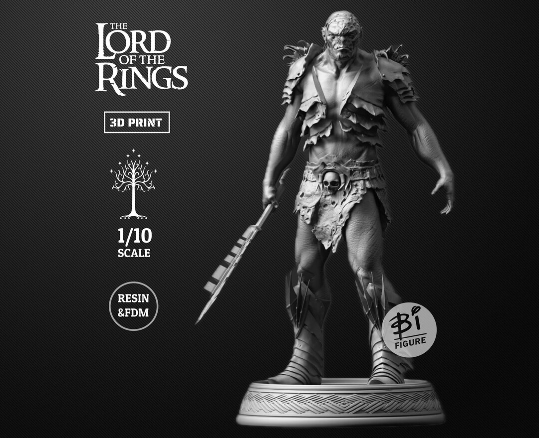 BOLG LOTR Lord of the Rings, 3D Print Figure adjustable Size Azog, Uruk ...