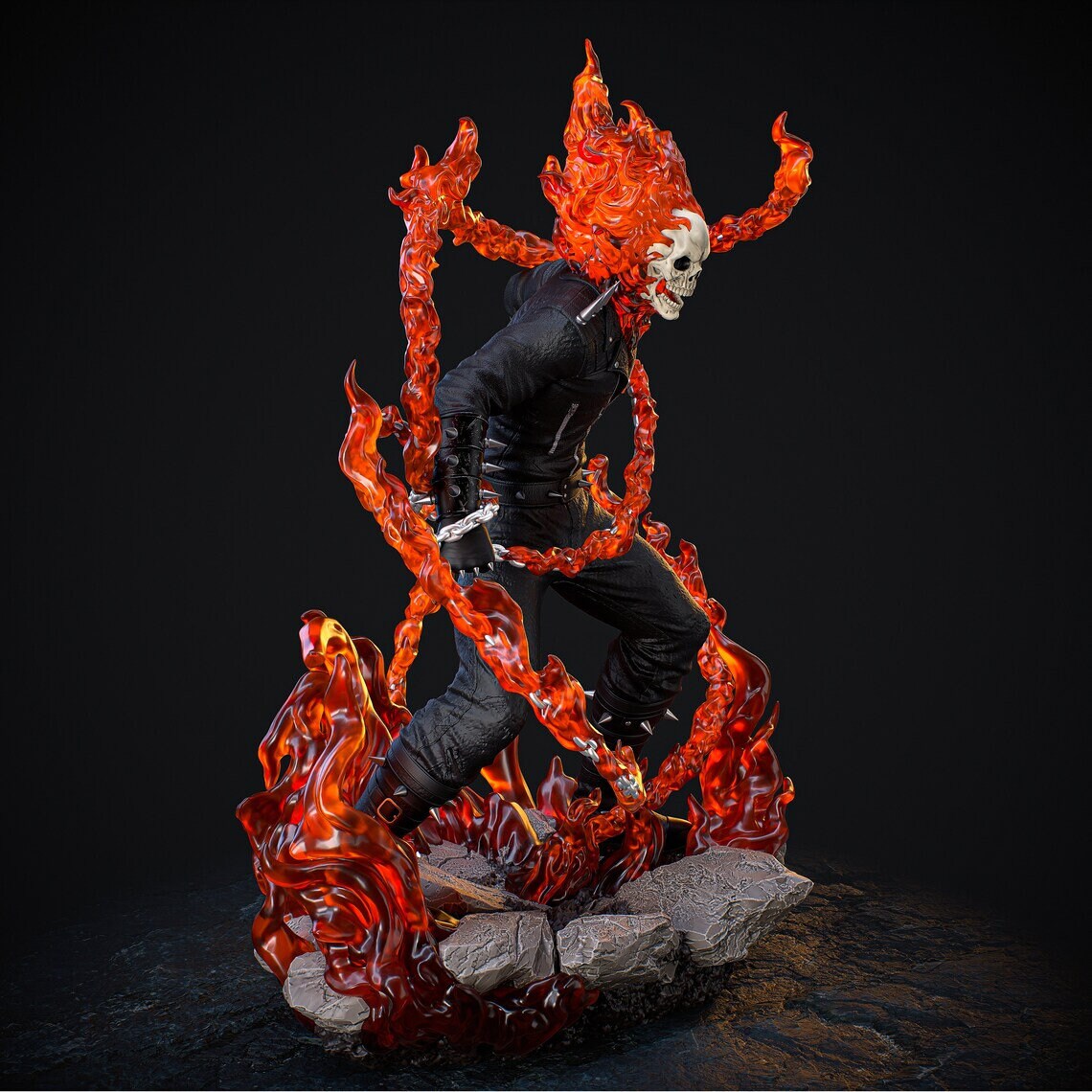 Ghost Rider , 3D Print Figure 12 Inches / 30 Cm Resin Figure / Statue ...