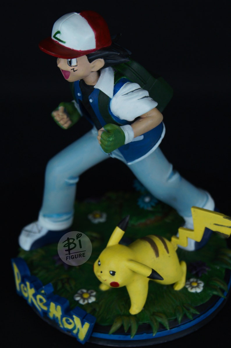 Pokemon Ash and Pikachu , 3D Print Figure 5 Inches / 13 Cm Resin Figure ...