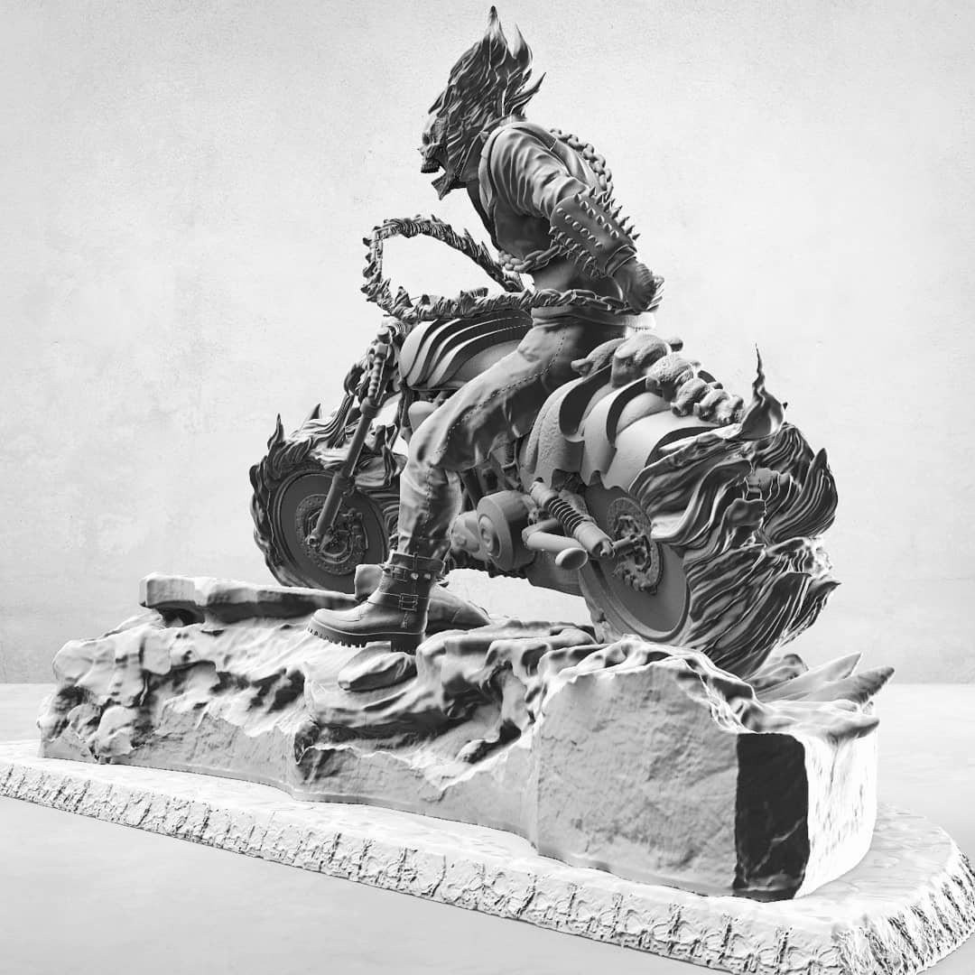 Ghost Rider , 3D Print Figure 12 Inches / 30 Cm Resin Figure / Statue ...