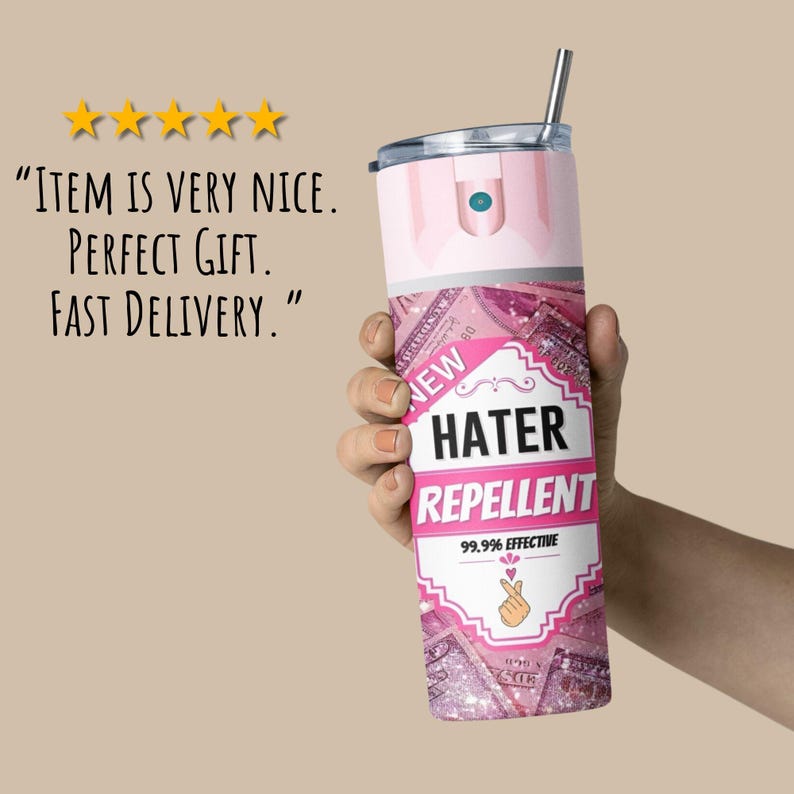 Hater Repellent Tumbler: Funny Cleaning Spray Bottle Parody - 20oz ...