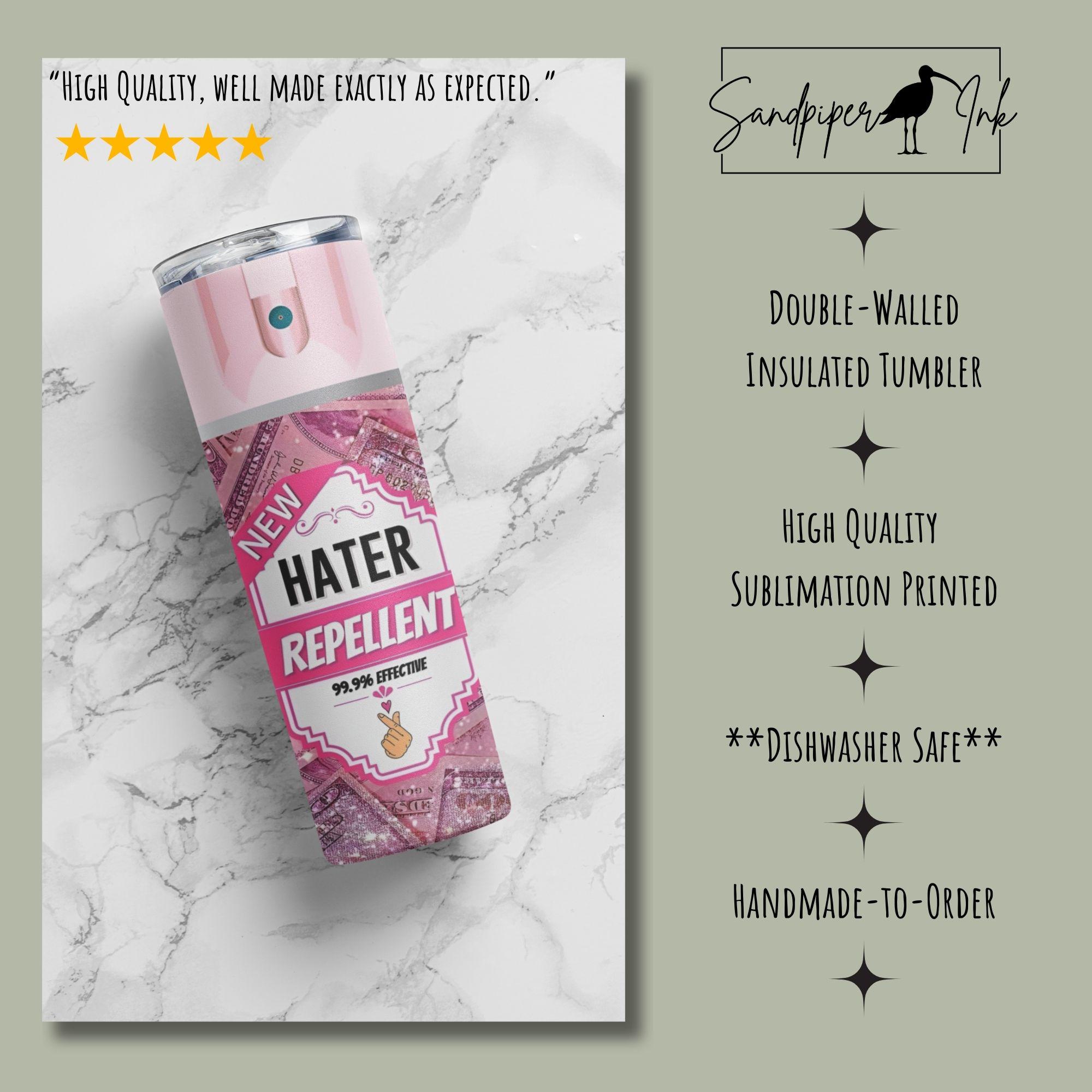 Hater Repellent Tumbler: Funny Cleaning Spray Bottle Parody - 20oz ...