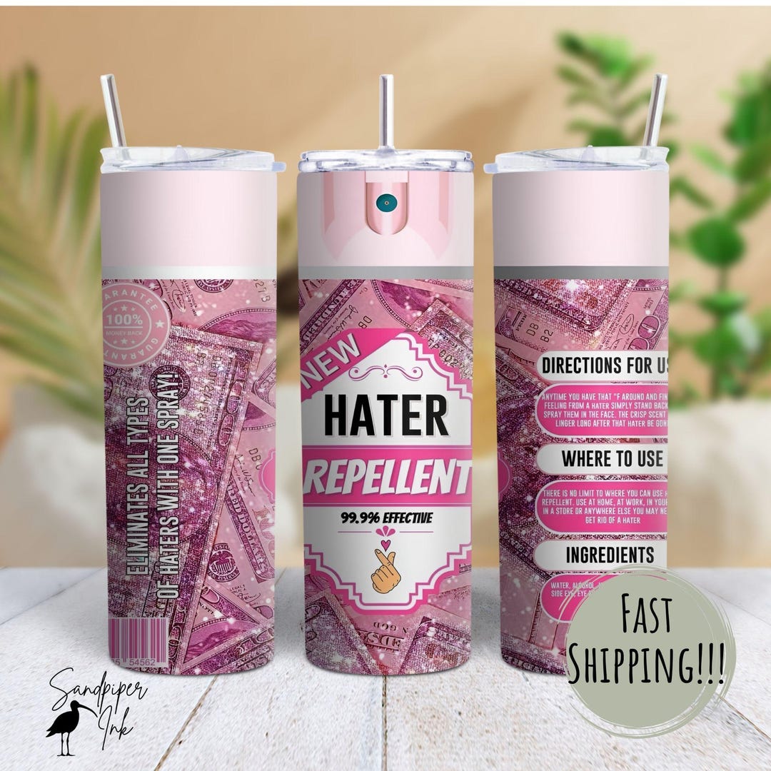 Hater Repellent Tumbler: Funny Cleaning Spray Bottle Parody - 20oz ...