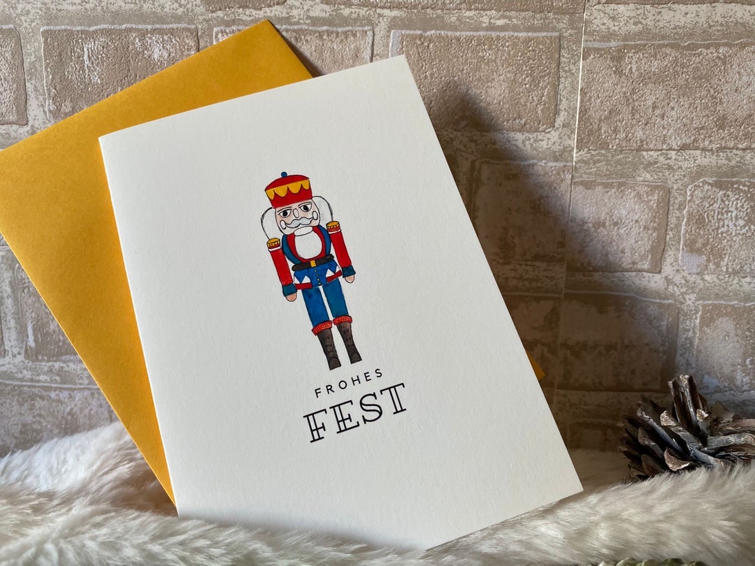 Nutcracker Christmas Card DIN A6 Folding Card With Yellow - Etsy