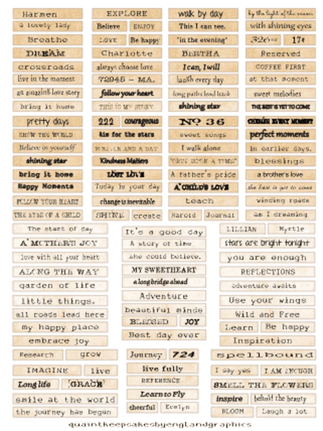 Journal Words - Junk Journal Ephemera - Fun Text for Junk Journal - 2 ...