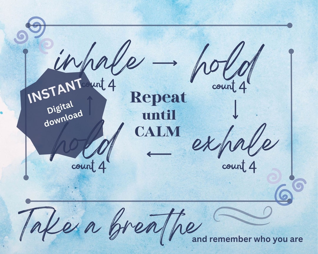 Take a Breathe Box Breathing Technique Poster Daily - Etsy