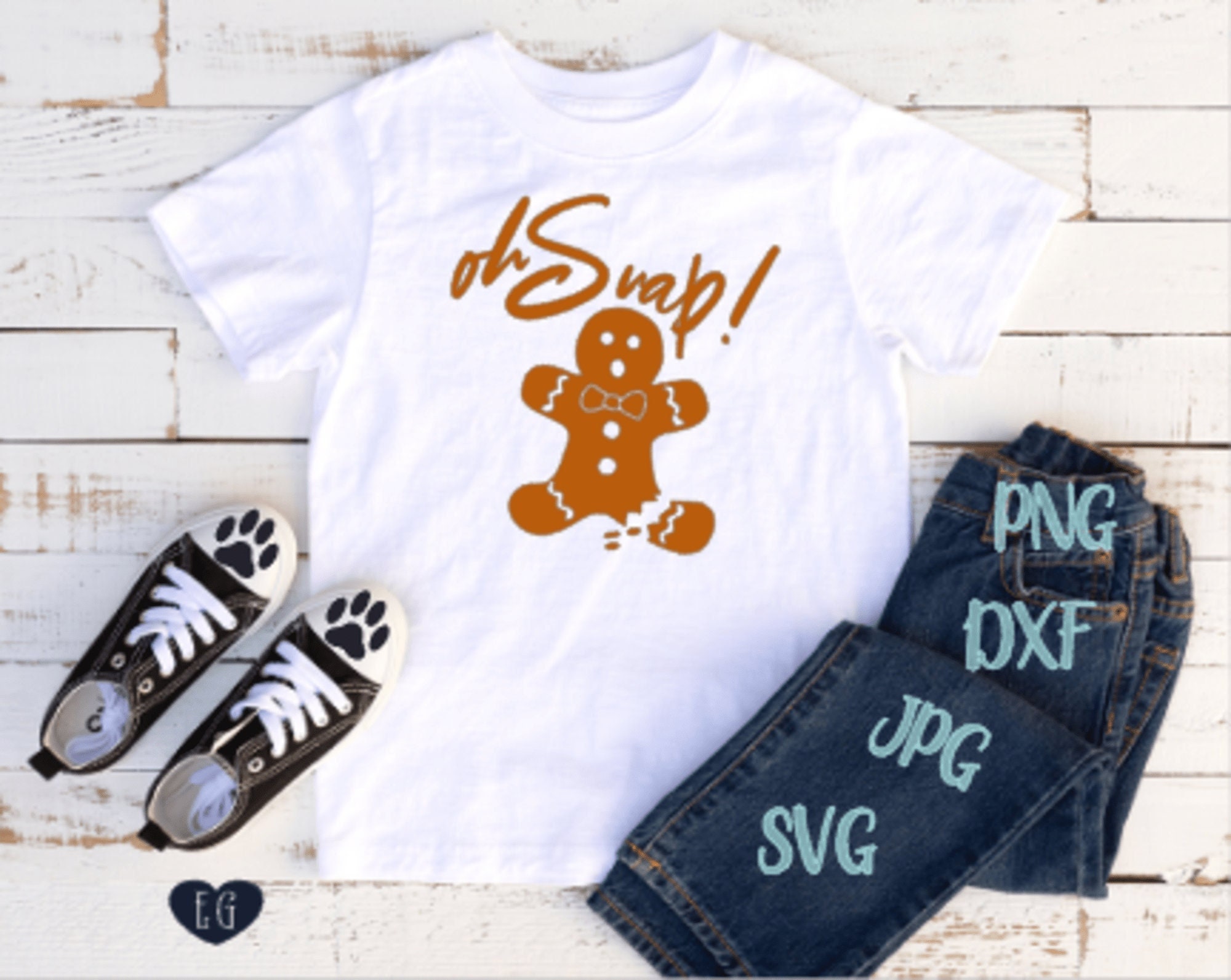 Gingerbread Man SVG Digital File Printable JPG Christmas Fun Oh Snap ...