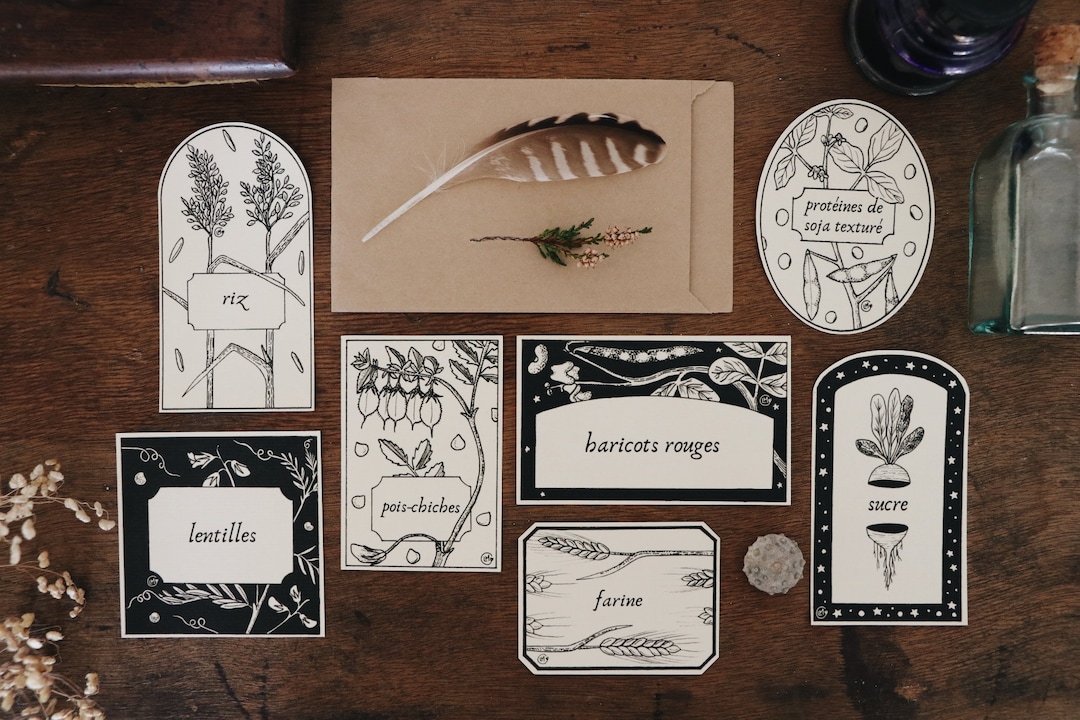 Set of 7 Kitchen Jar Labels - Etsy