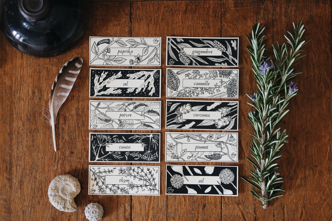 Set of 10 Labels for Spice Jars - Etsy