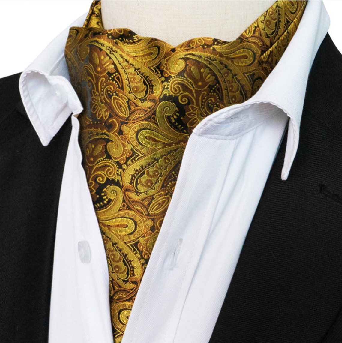 LUXURY MEN TIE Men Cravat Cravat Silk Ascot Cravat Silk Ascot Gifts for Him Cotton Cravat Neck ...