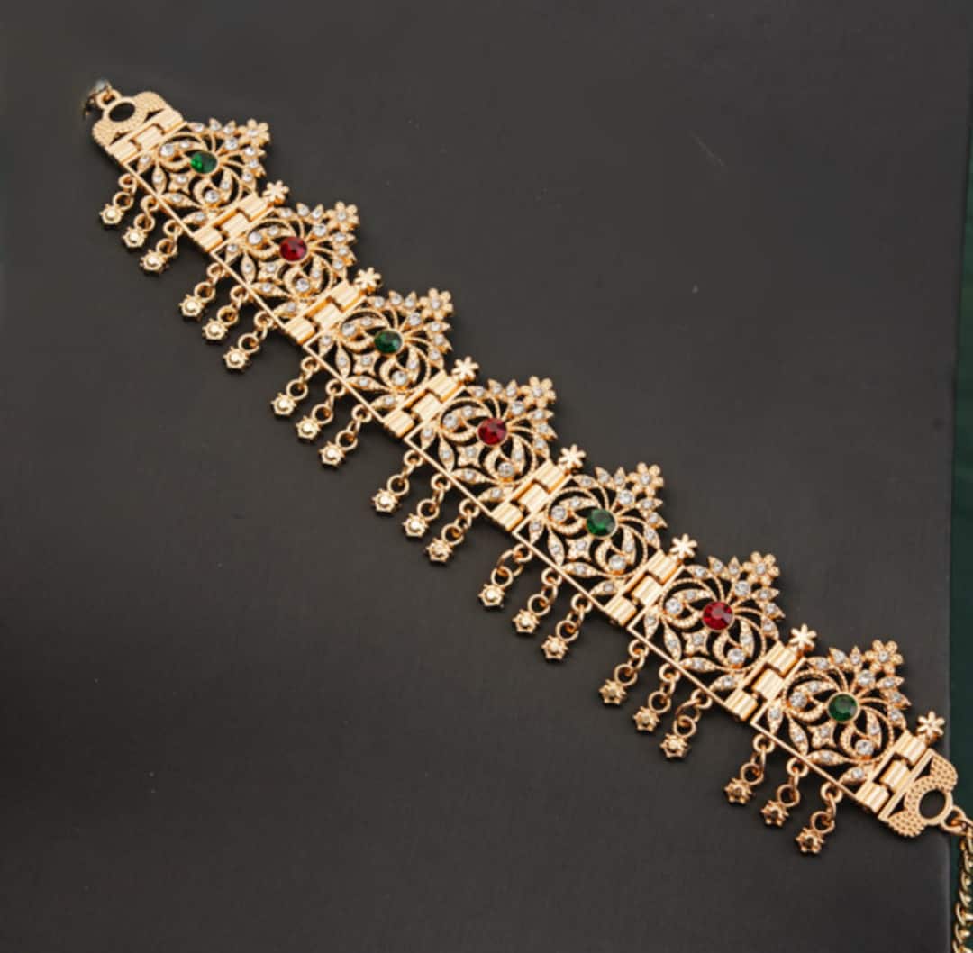 ARABIC WEDDING BEAD Crystal Headband Bridal Hair-piece Wedding Hair ...