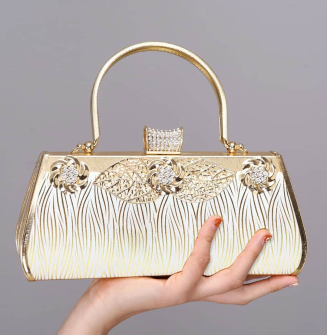 MINI GOLDEN CLUTCH Bag Bridal Clutches Clutch Bag Gifts Purse Vintage ...