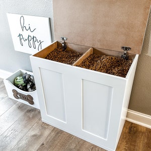 Double Style Dog Food Storage Cabinet, Container, Dry Pet Food Storage ...