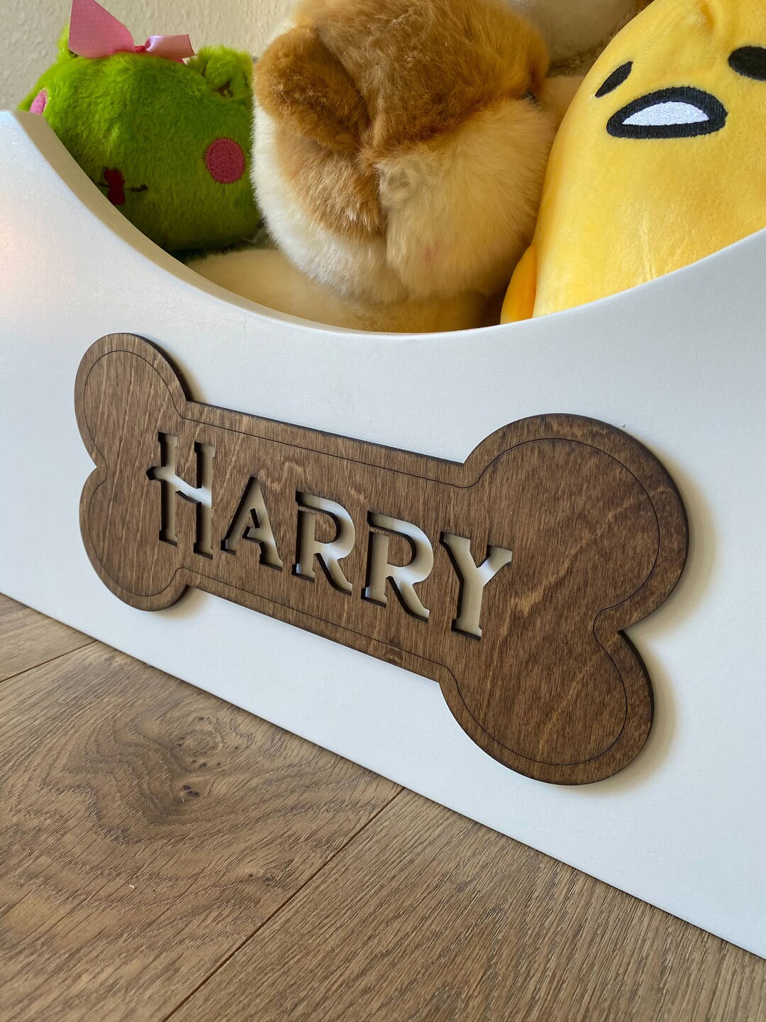 Personalized Dog Bone Name Sign, Dog Name Sign, Kennel Tag, Crate Tag ...