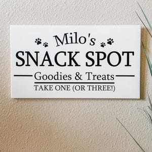 Personalized Snack Spot Sign, Wood Sign, Laser Engraved, Pet Parent ...