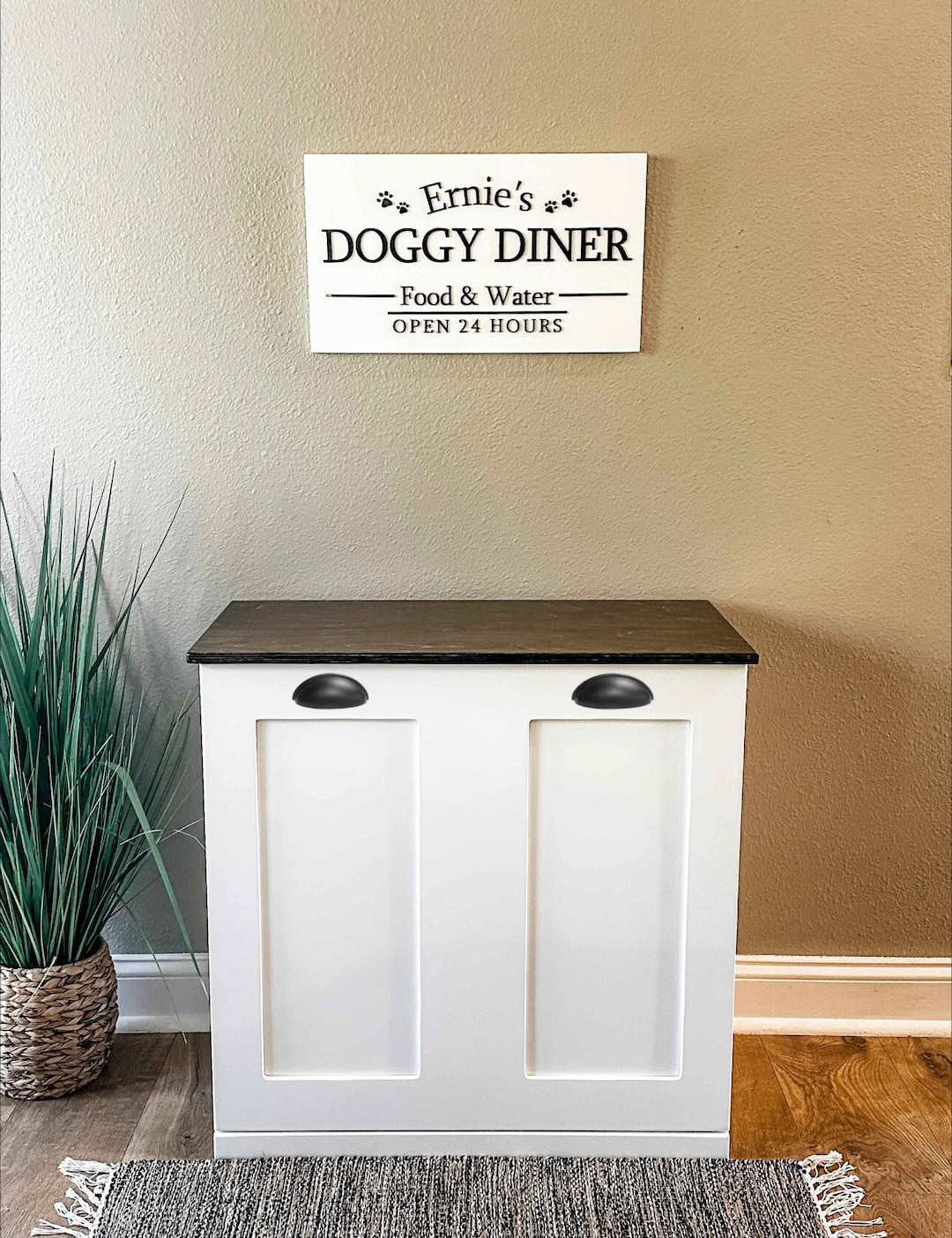 Double Style Dog Food Storage Cabinet, Container, Dry Pet Food Storage ...