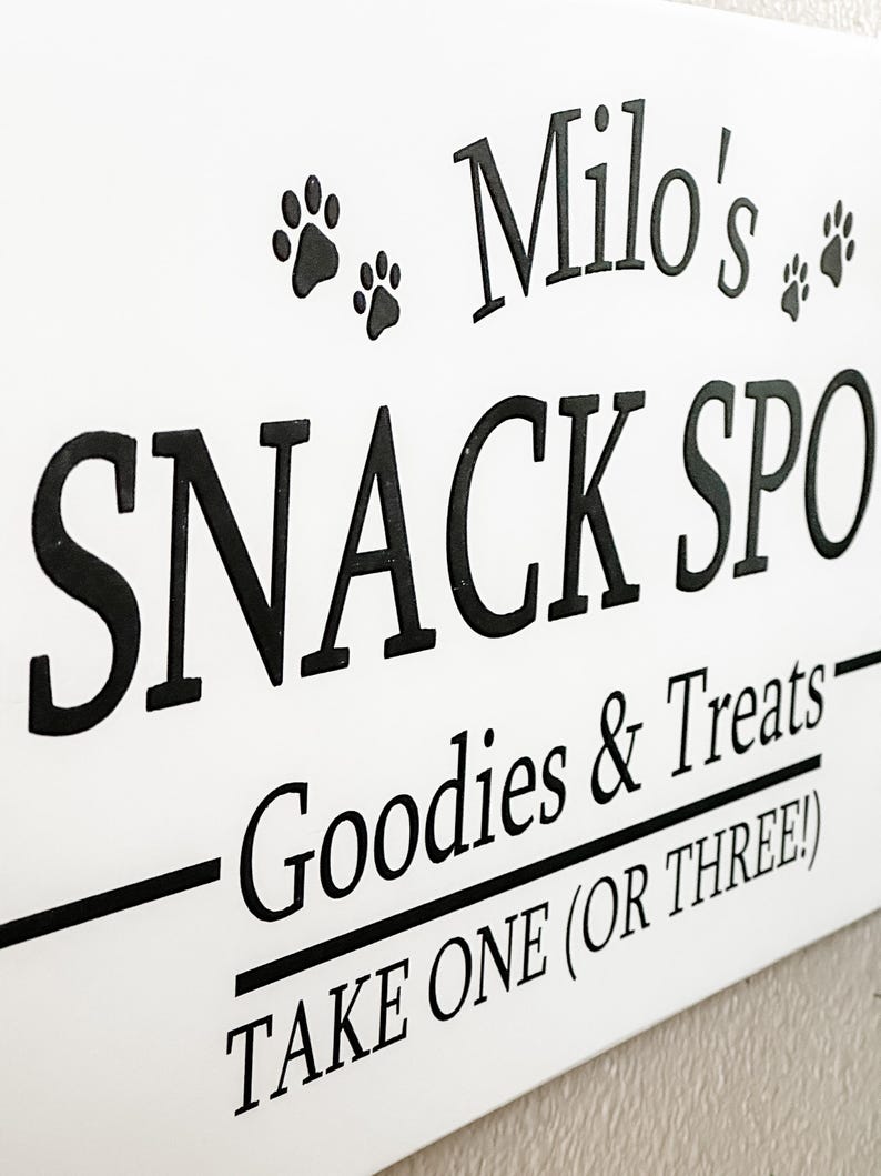 Personalized Snack Spot Sign, Wood Sign, Laser Engraved, Pet Parent ...